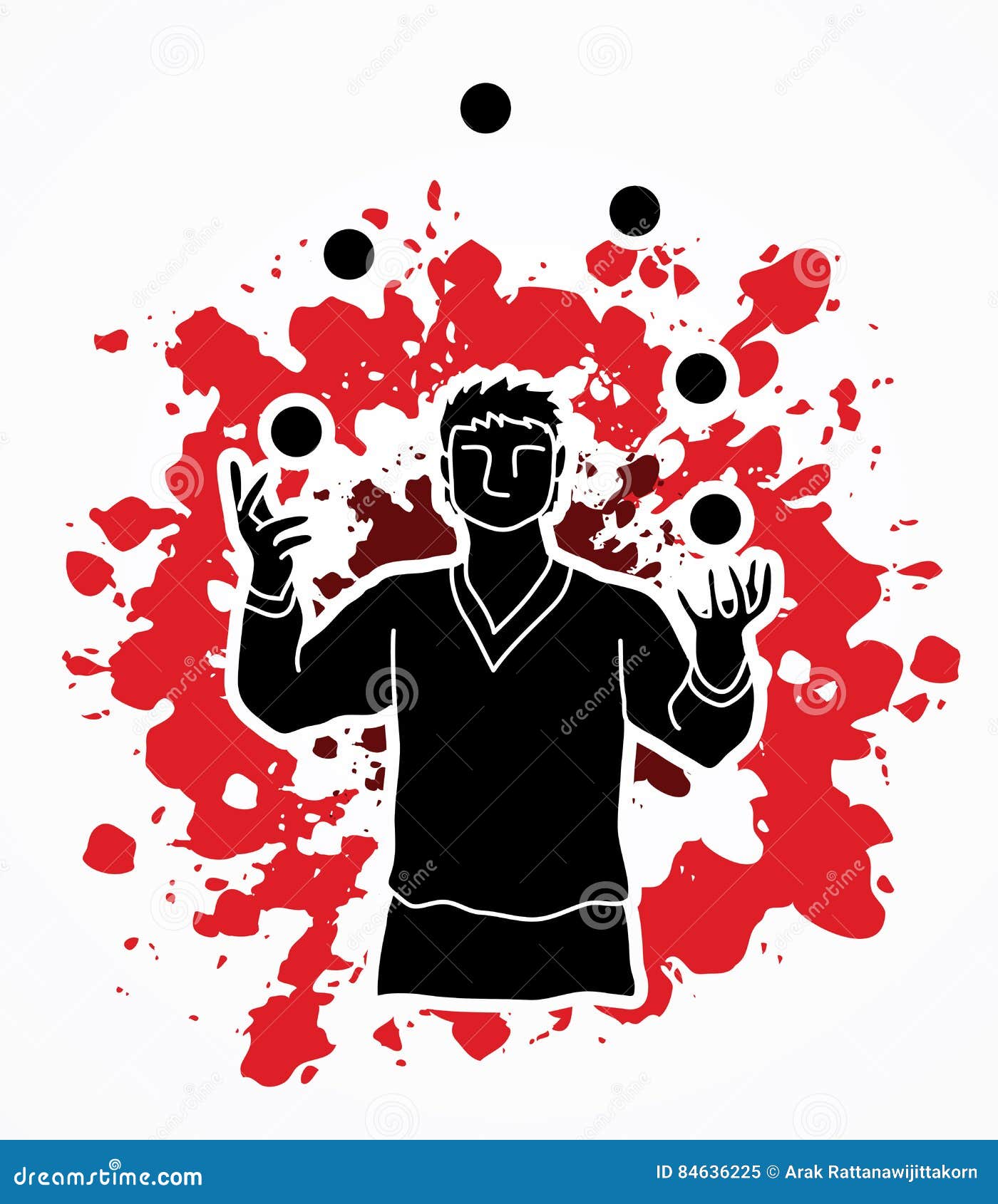 A man juggling balls stock vector. Illustration of game - 84636225
