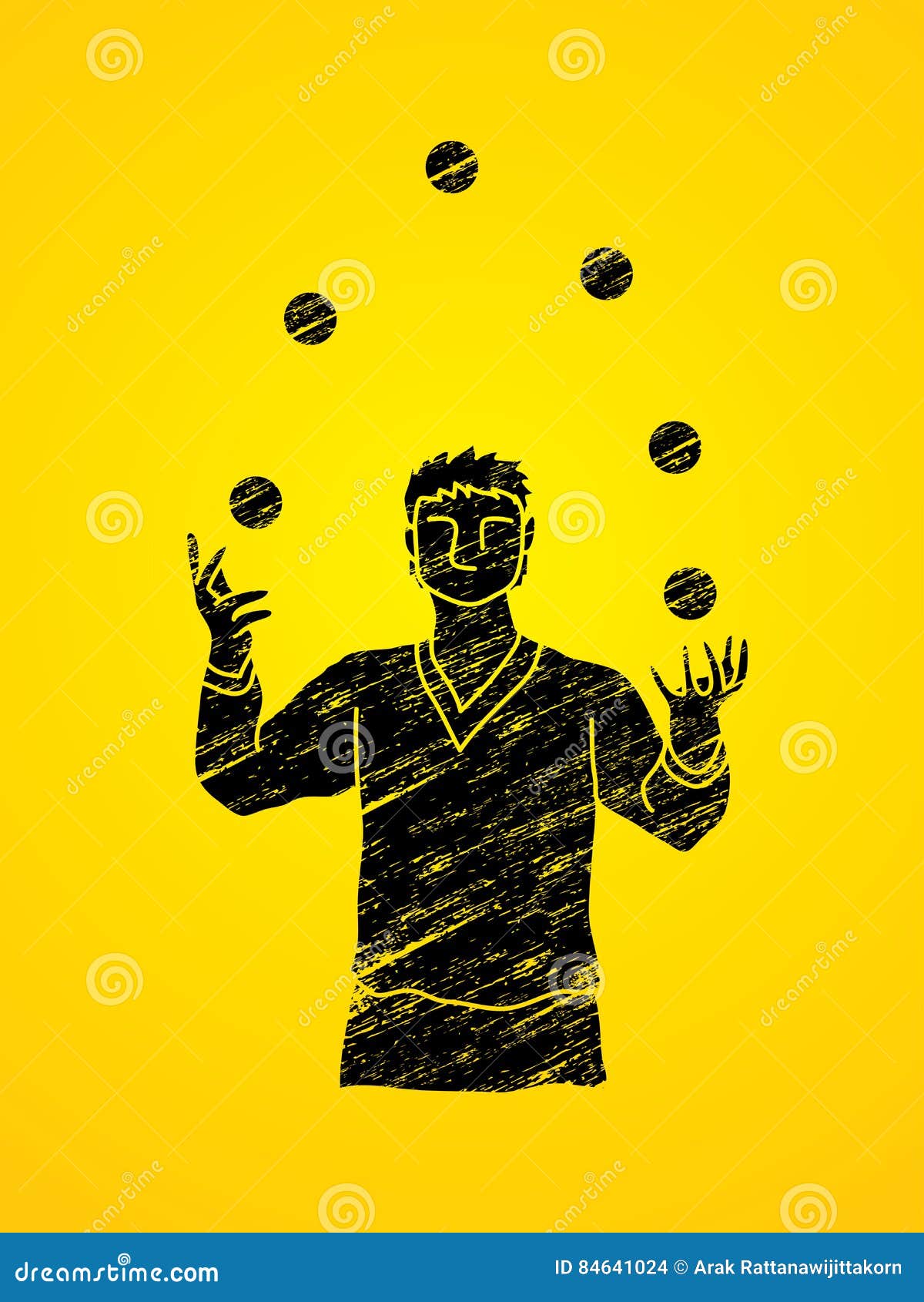 A man juggling balls stock vector. Illustration of character - 84641024
