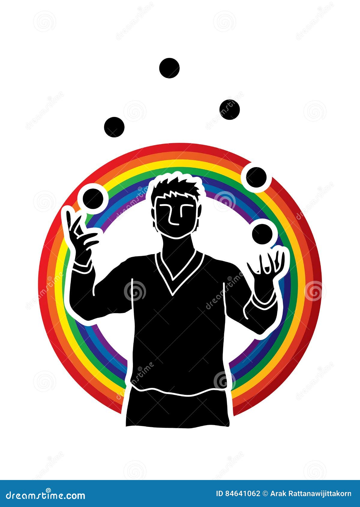 A man juggling balls stock vector. Illustration of balance - 84641062