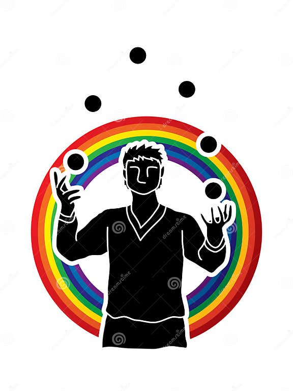 A man juggling balls stock vector. Illustration of balance - 84641062
