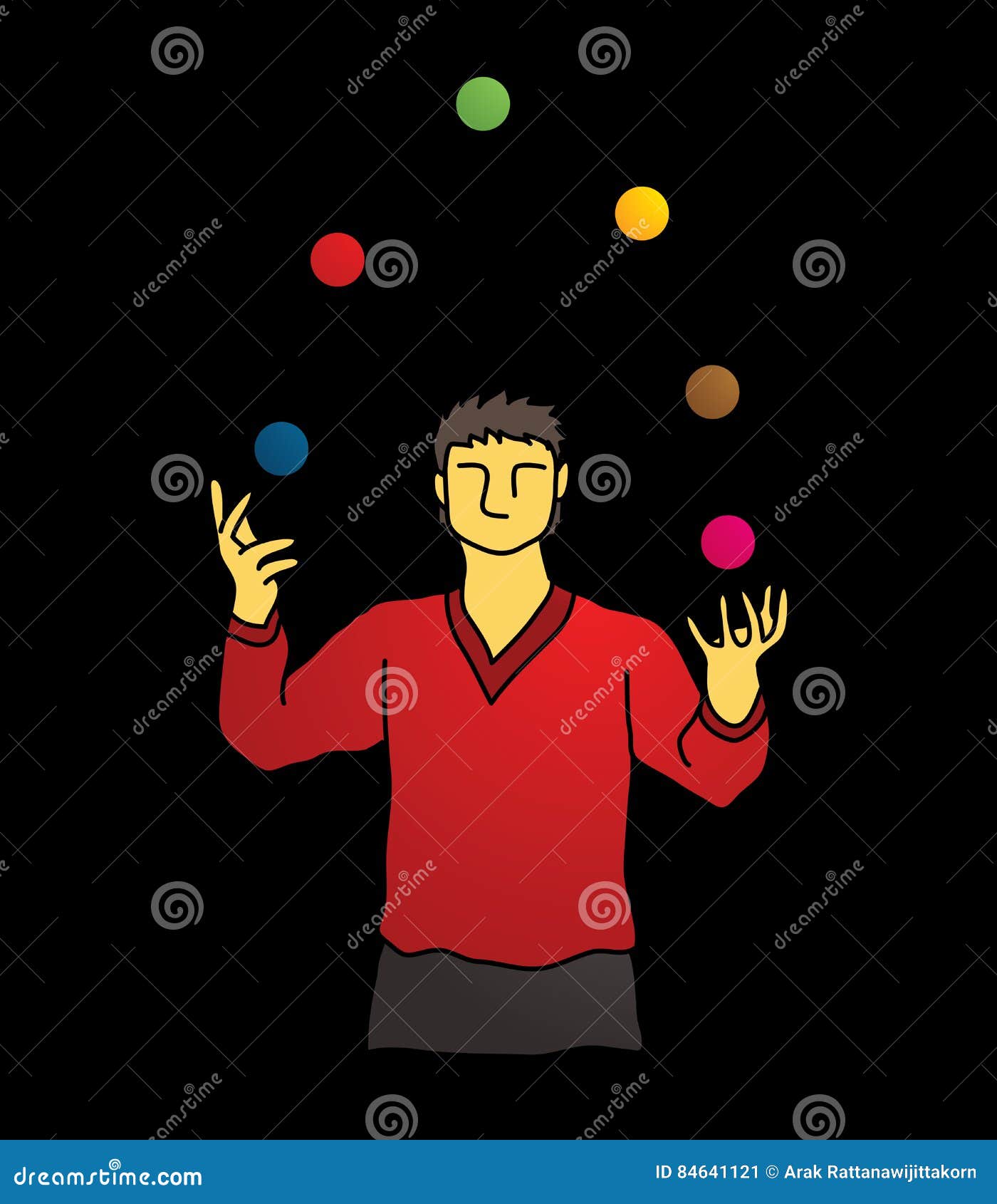 A man juggling balls stock vector. Illustration of concept - 84641121