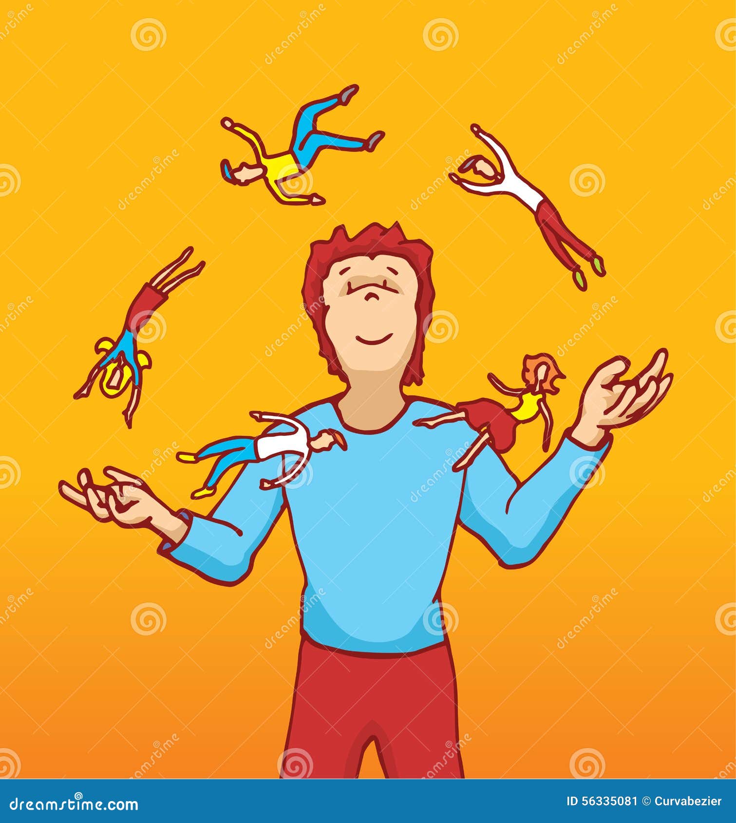 Man Juggling a Group of Tiny People Stock Vector - Illustration of ...