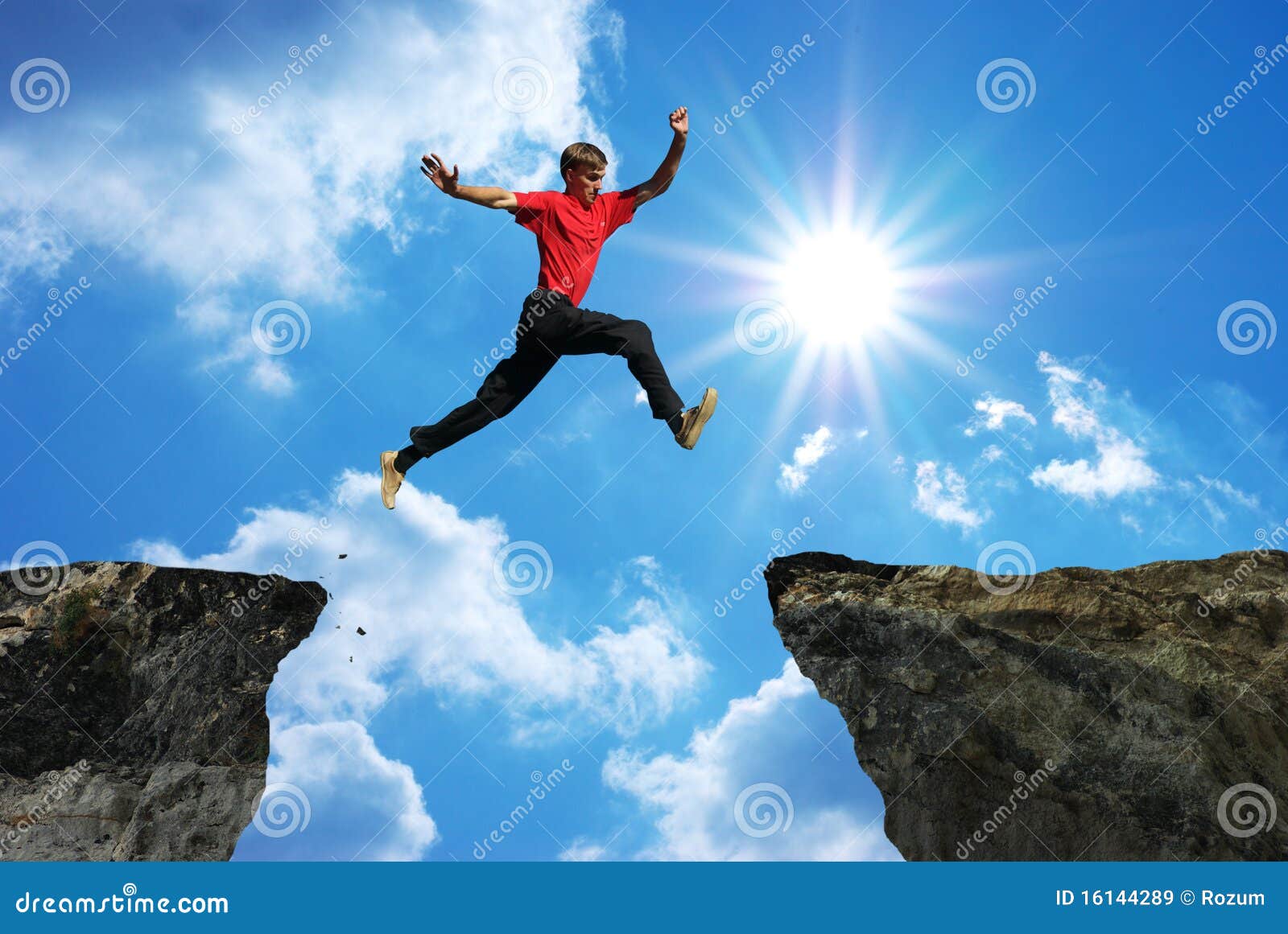 Man jump stock image. Image of cloud, leap, positive - 16144289