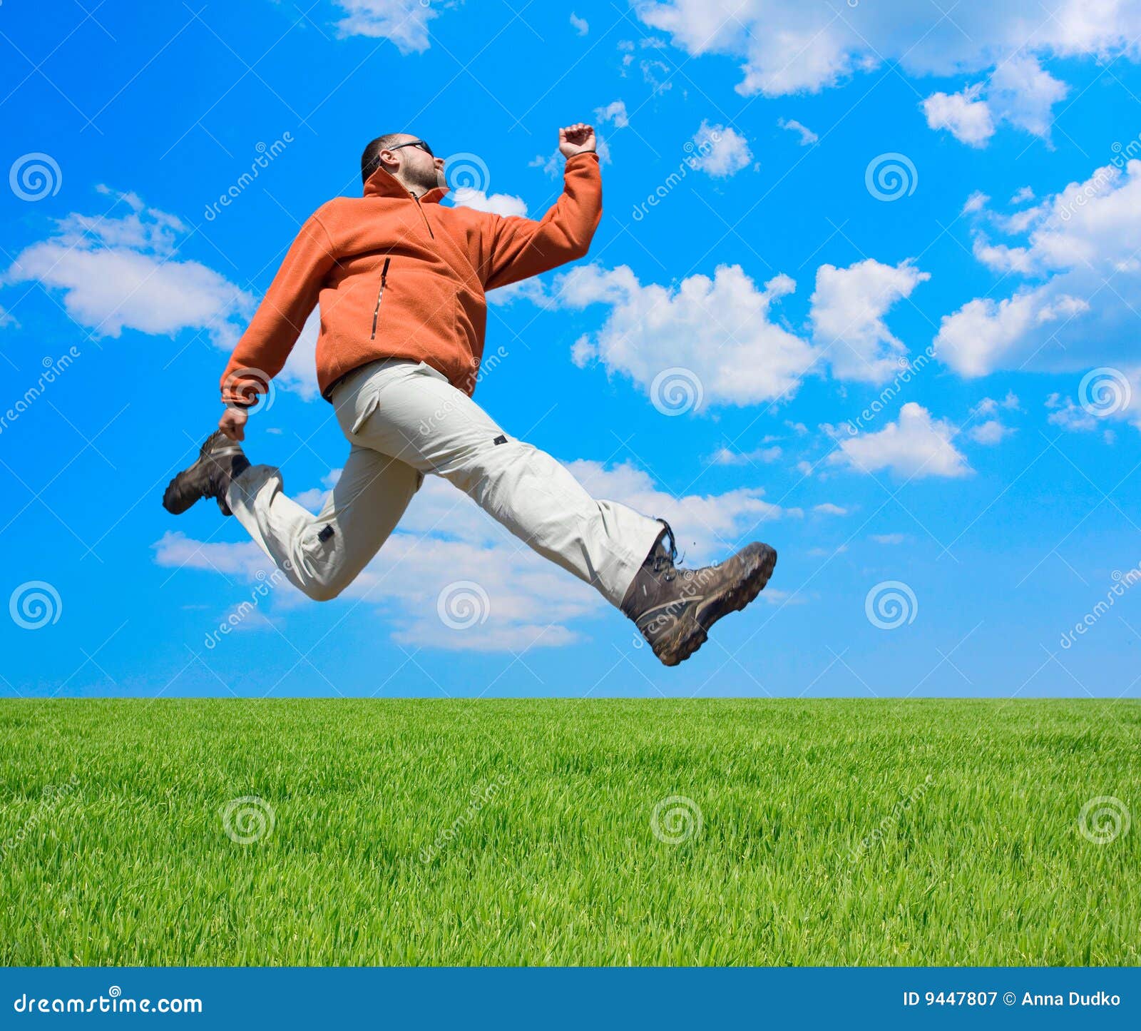 Man jump stock image. Image of color, outdoor, happy, blue - 9447807