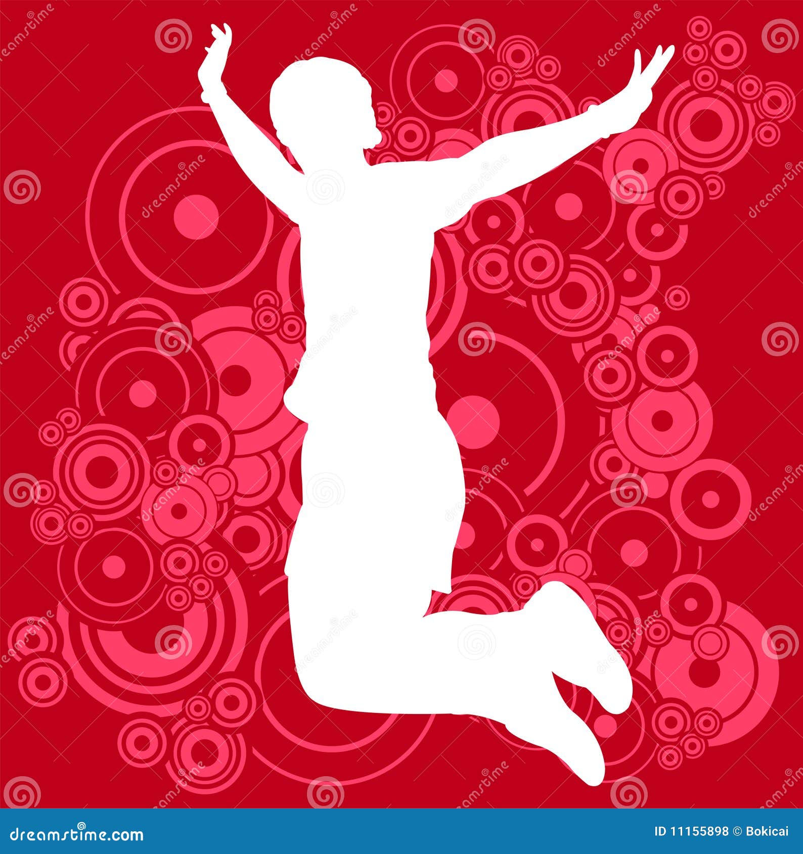 Man Jump on the Abstract Background Stock Vector - Illustration of ...