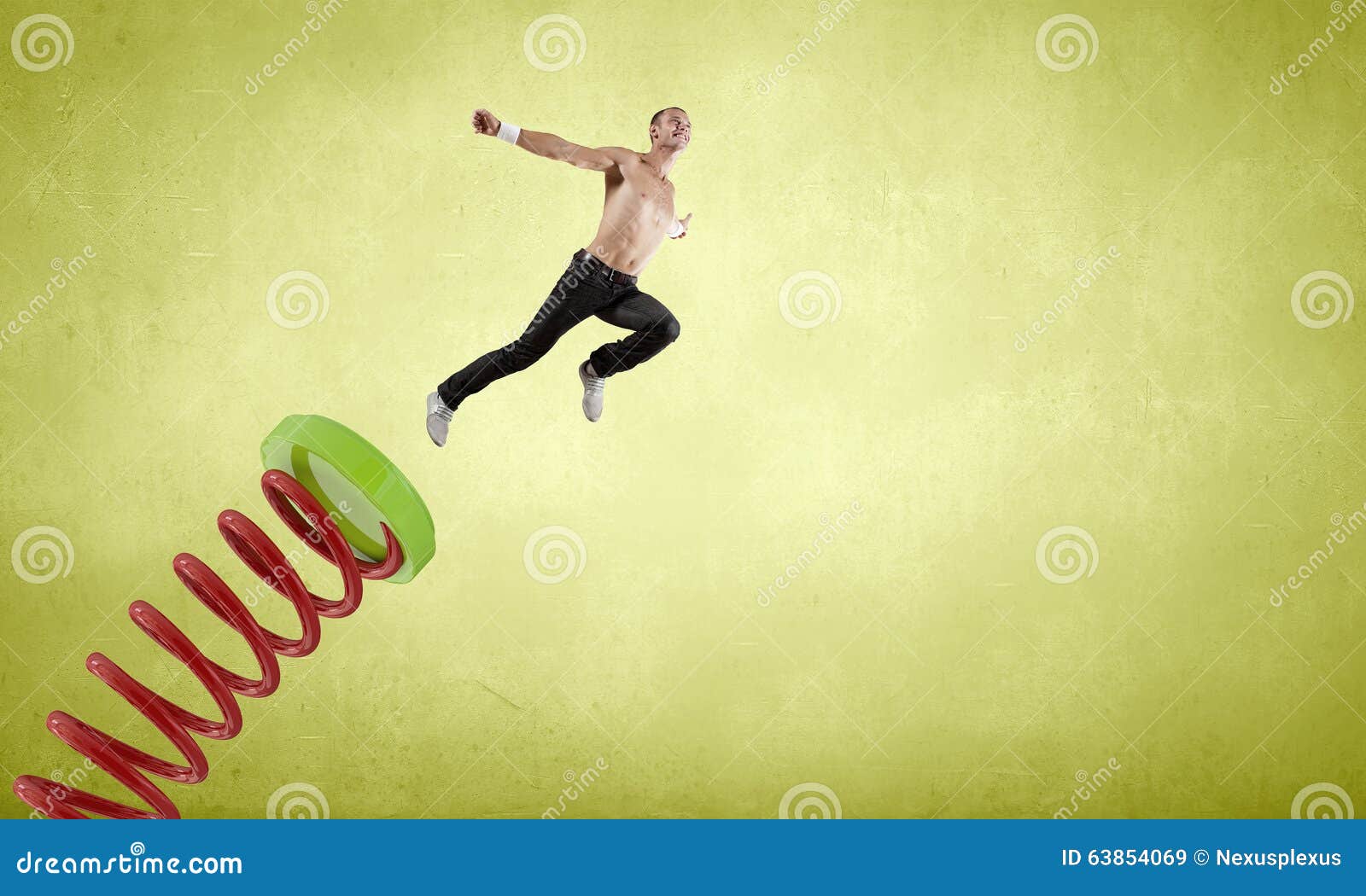 Man jump on springboard stock image. Image of good, growth - 63854069