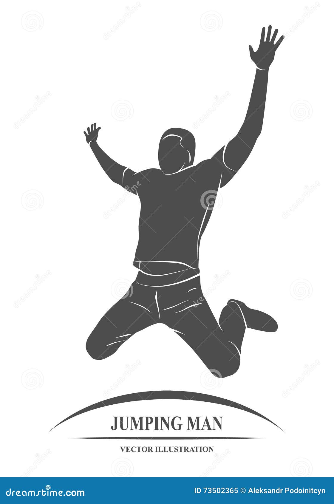 Man, jump, success stock vector. Illustration of positive - 73502365