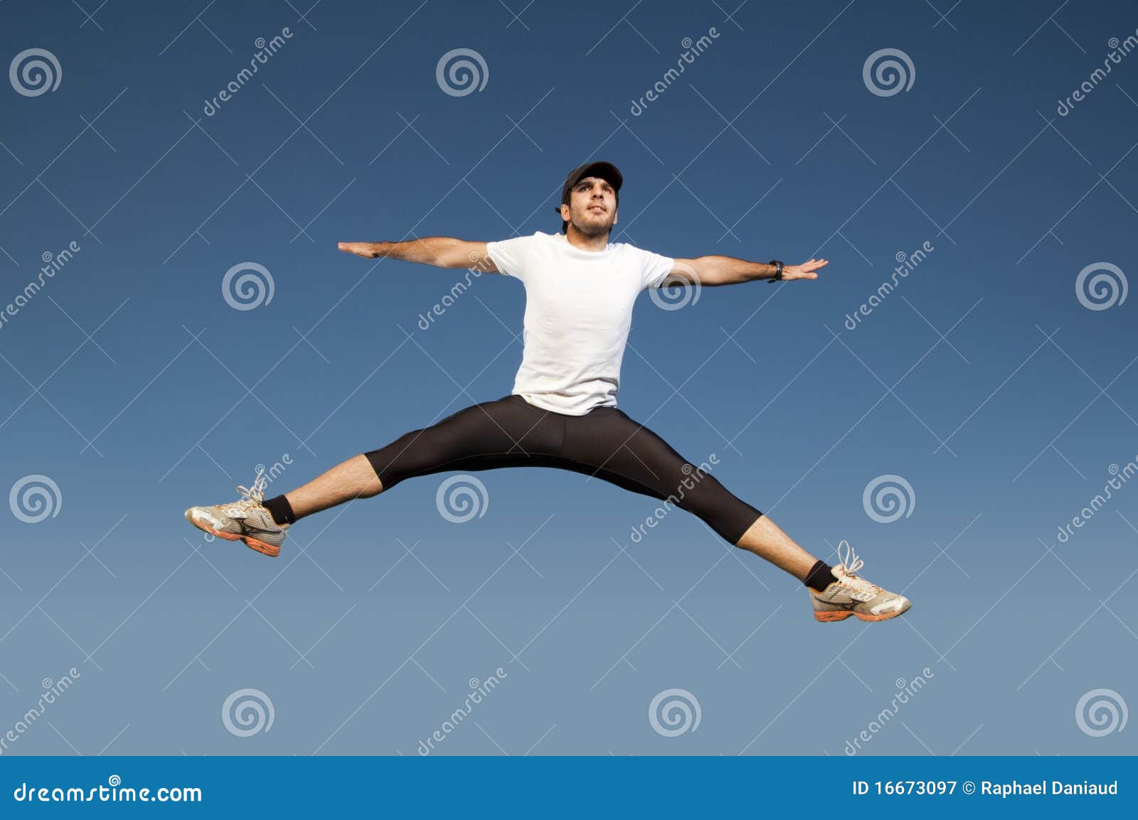 Man jumping stock image. Image of blue, white, male, health - 16673097