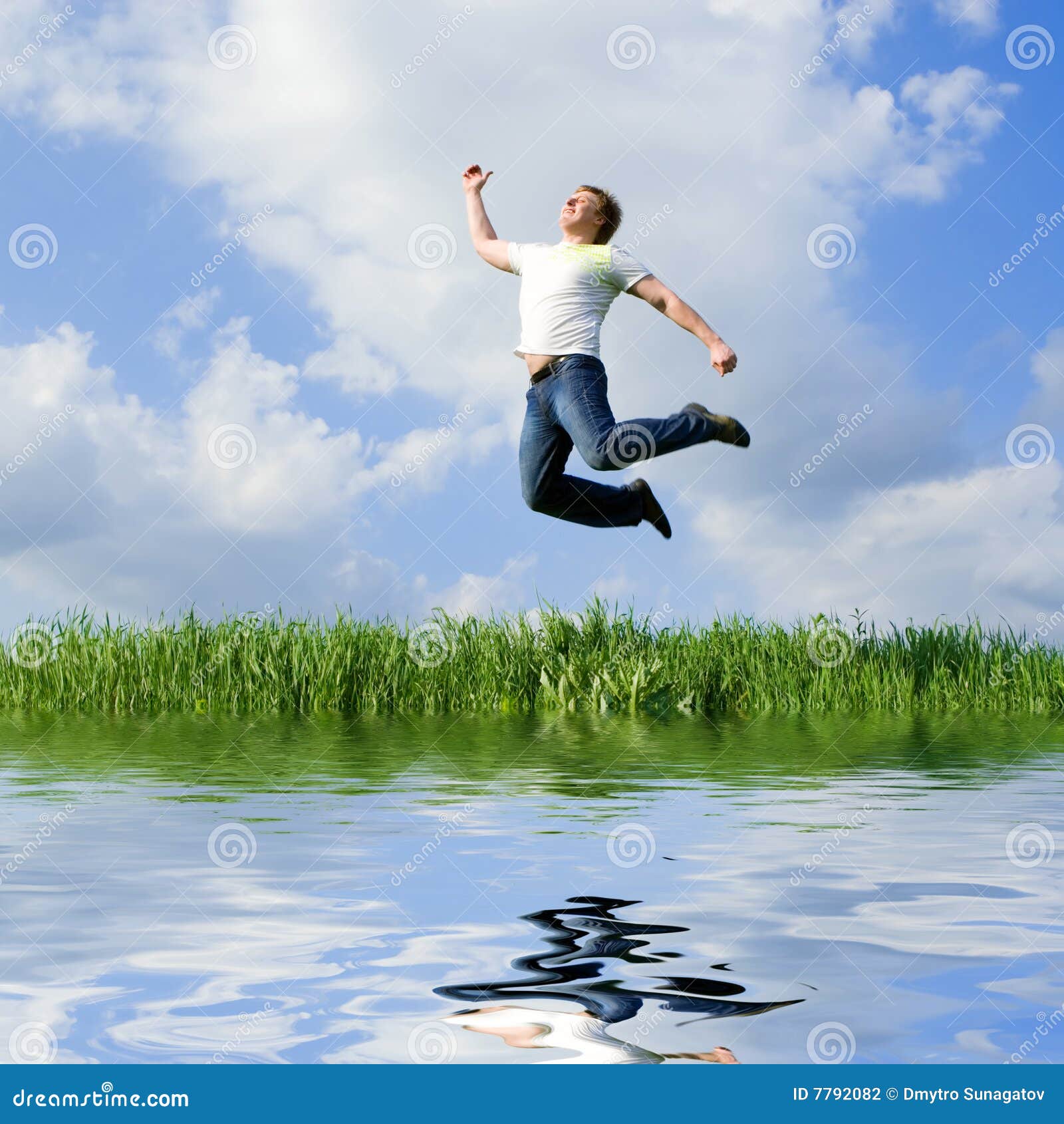 Man is jumping stock photo. Image of beauty, people, exercise - 7792082