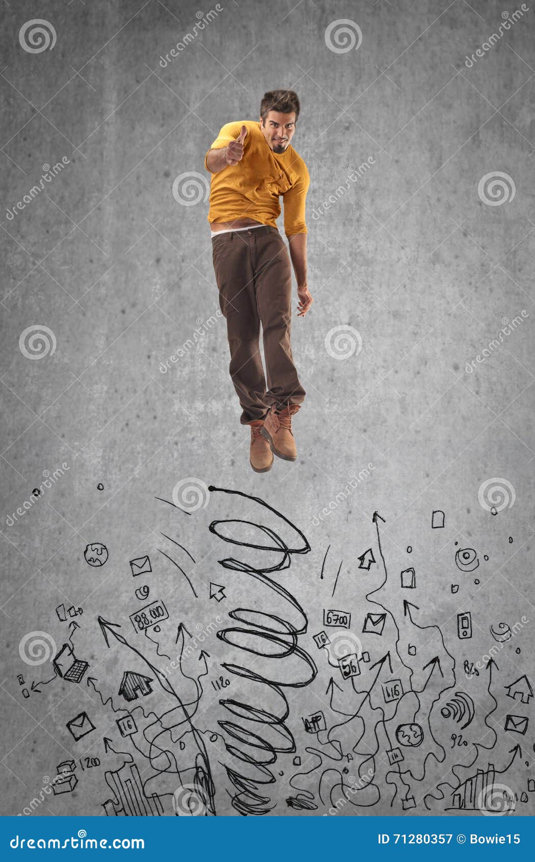 Man jumping stock image. Image of young, incentive, idea - 71280357