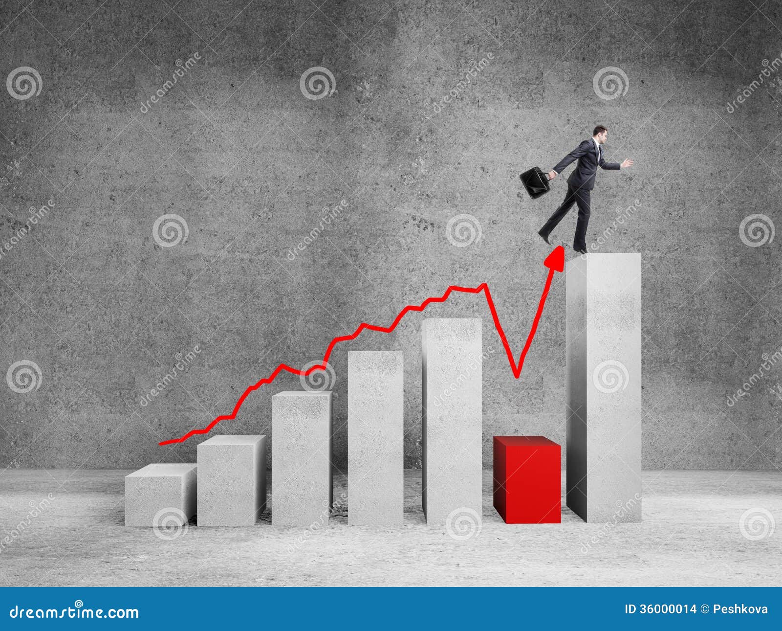 Man jumping on graph stock photo. Image of idea, caucasian - 36000014