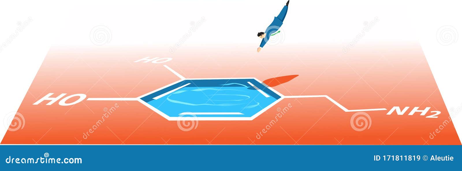 Dive in dopamine stock vector. Illustration of dopamine - 171811819