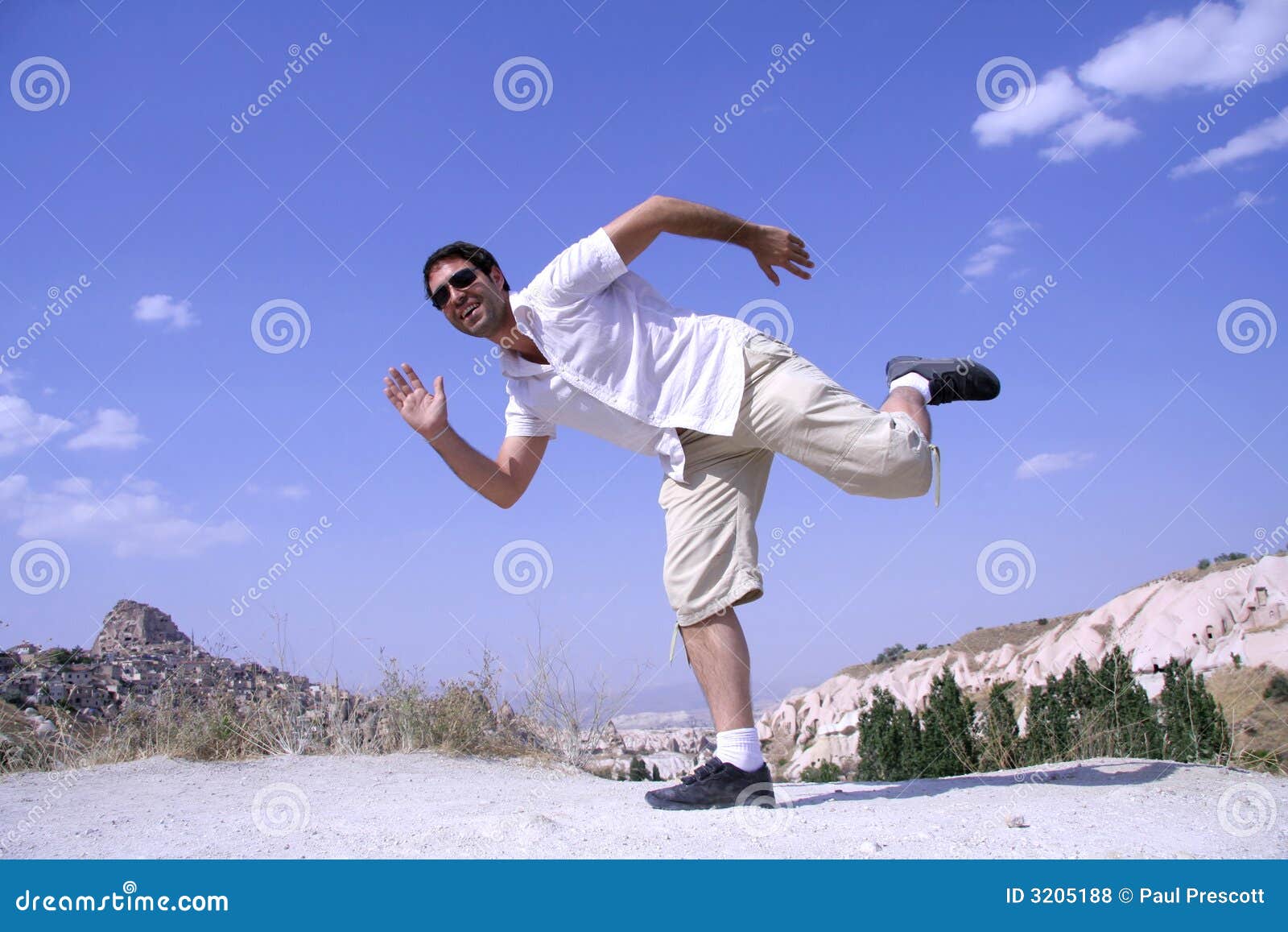 Man jumping in joy stock photo. Image of aerobic, happy - 3205188