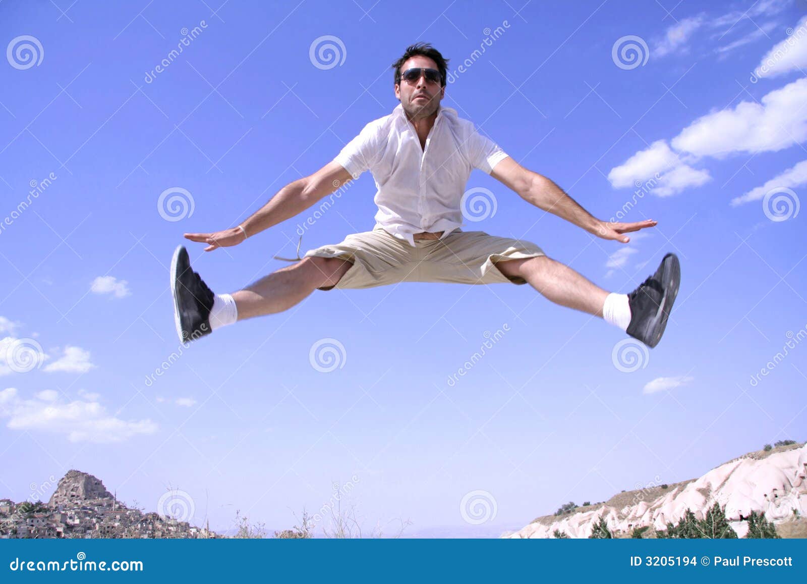 Man jumping in joy stock photo. Image of body, gesture - 3205194