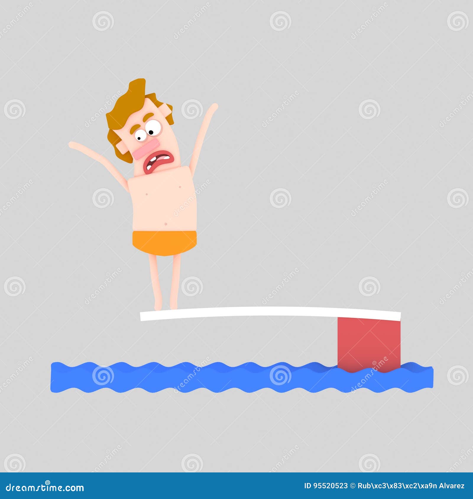 Man Jumping Off Diving Platform Stock Illustration - Illustration of ...