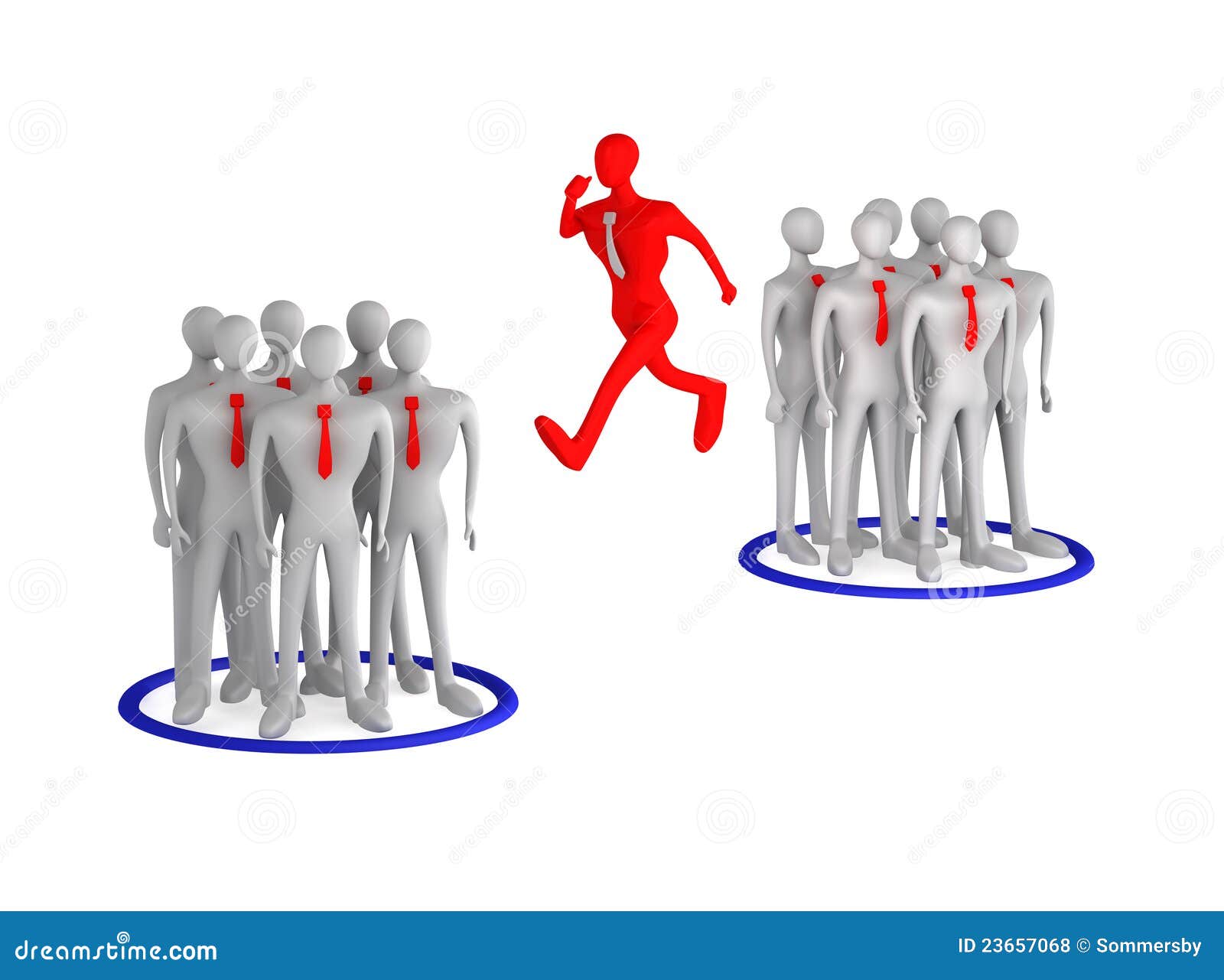 Man Jumping from One Team To Another Stock Illustration - Illustration ...