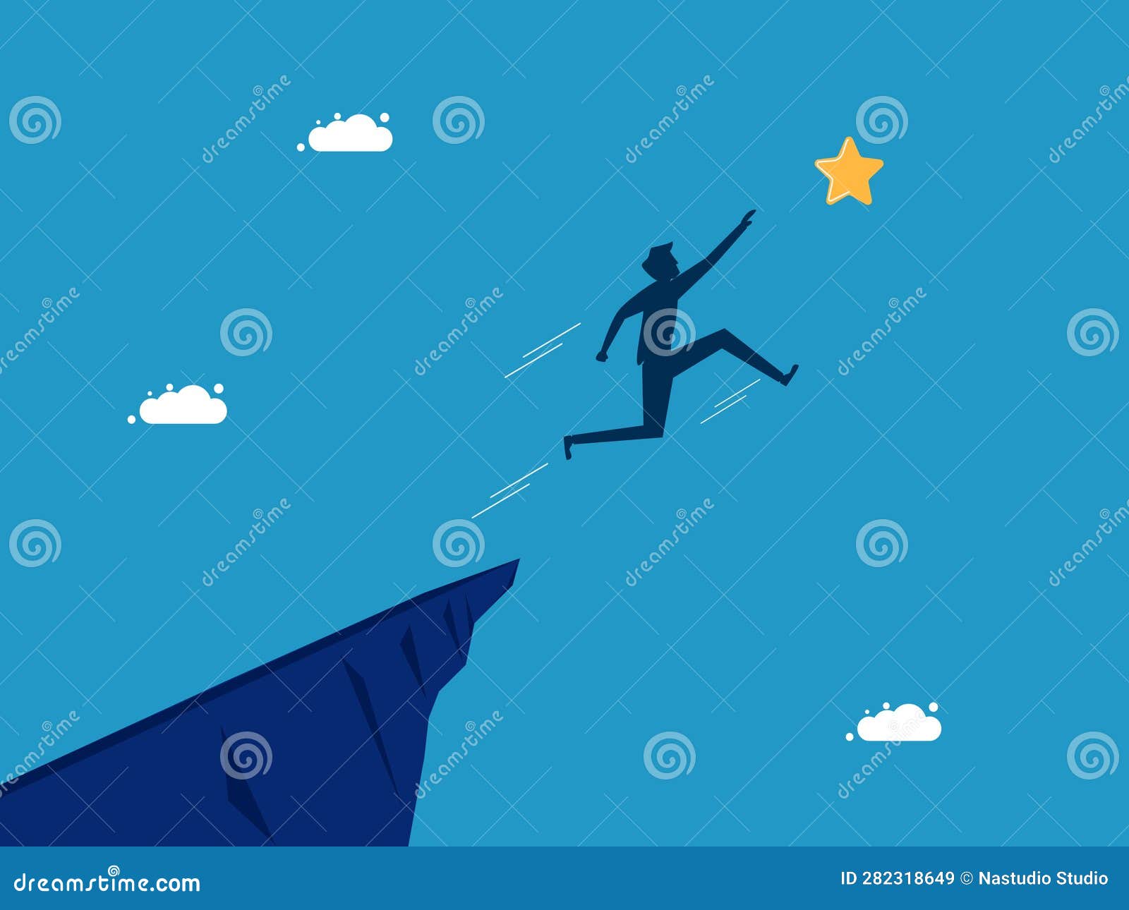 Man Jumping Out To Grab the Success Star Stock Vector - Illustration of ...