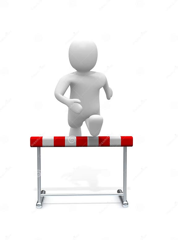 Man Jumping Over the Hurdle Stock Illustration - Illustration of ...