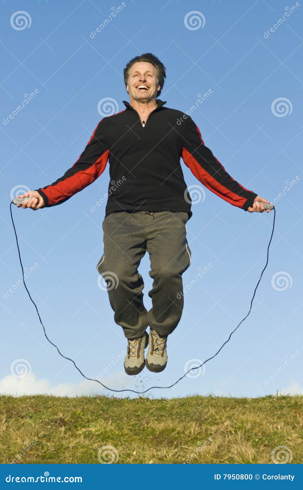 Man jumping rope. stock photo. Image of male, exercise - 7950800