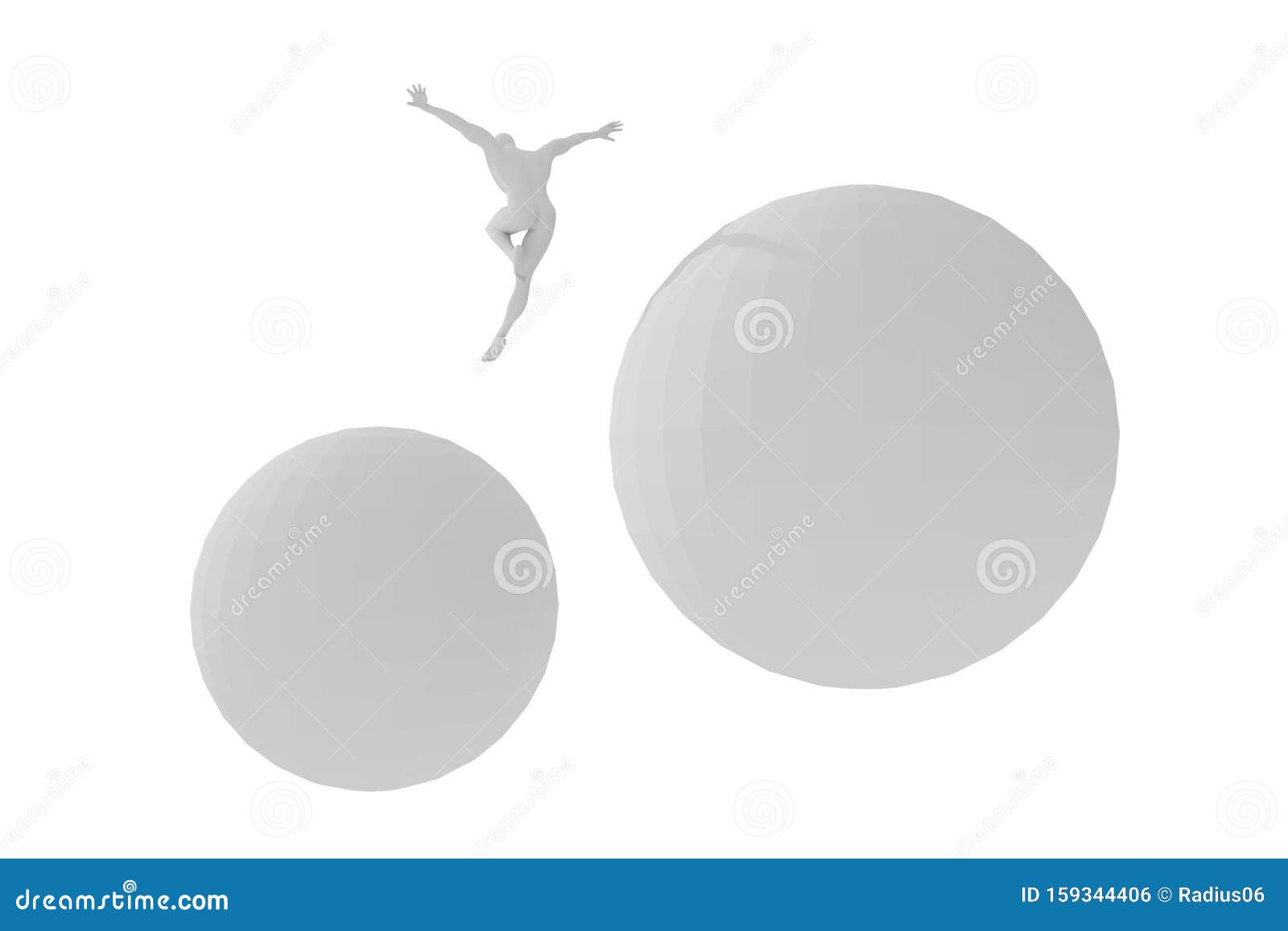 Man jumping from sphere stock illustration. Illustration of profession ...