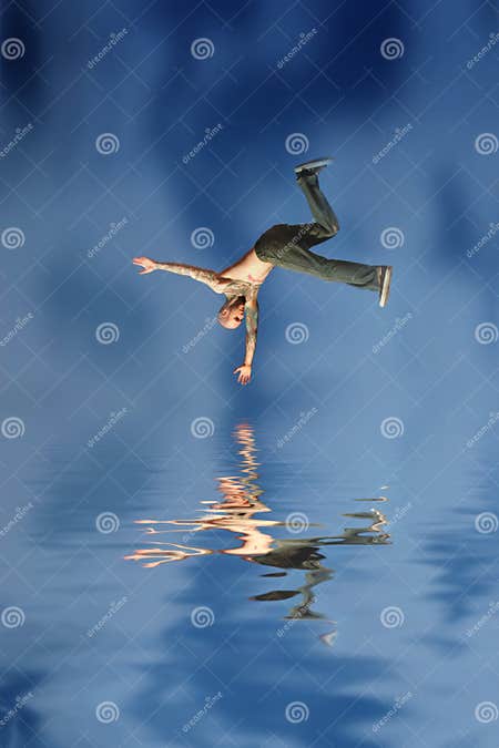Man jumping in water stock image. Image of obstacle, finish - 3155535