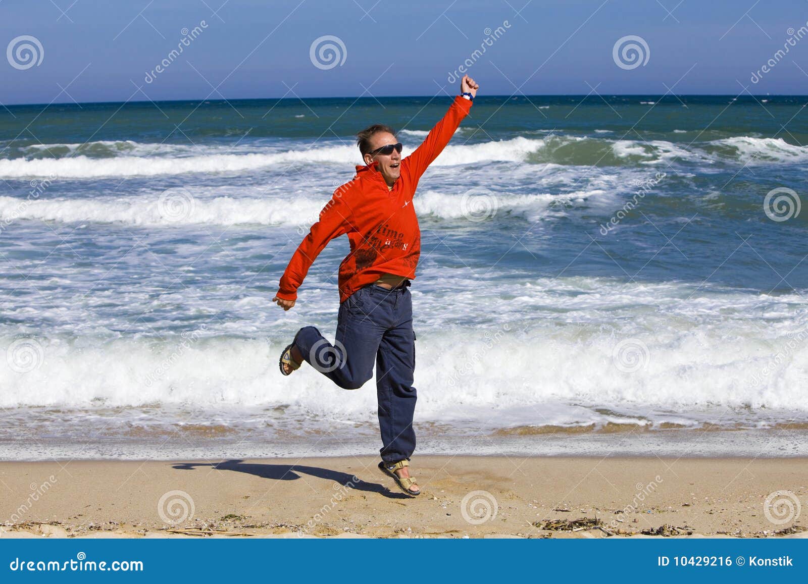 Man jumps stock photo. Image of happy, summer, healthy - 10429216