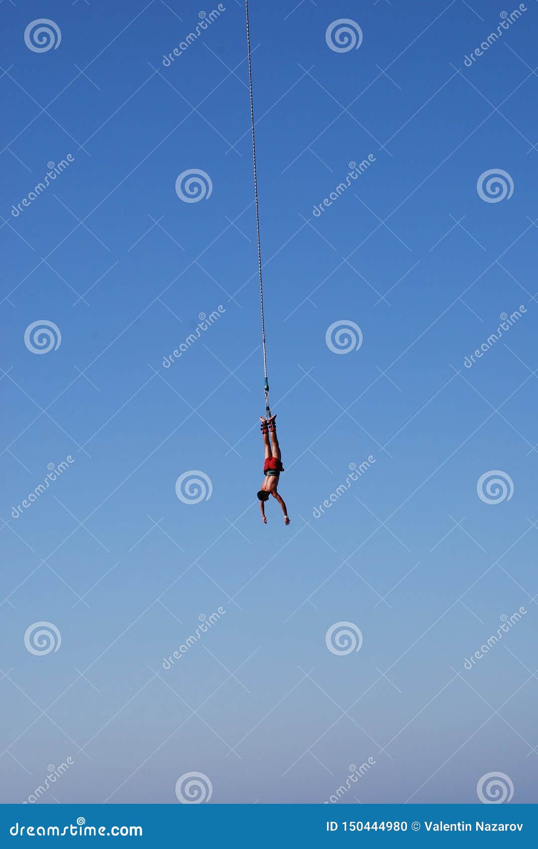 Man Jumps from a Great Height, Ropejumping Stock Photo - Image of ...