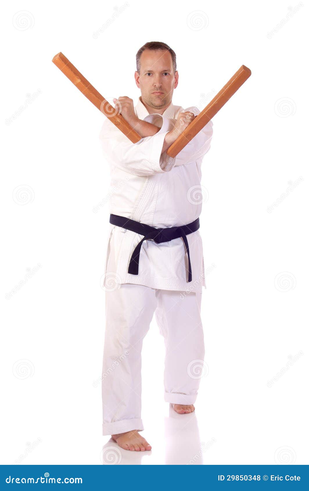 Man with tonfa stock photo. Image of belt, fighter, arts - 29850348
