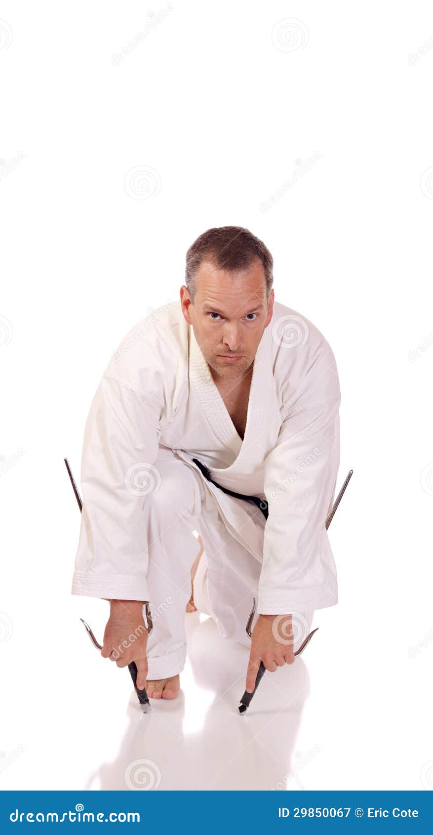 Man with two sai stock image. Image of person, black - 29850067