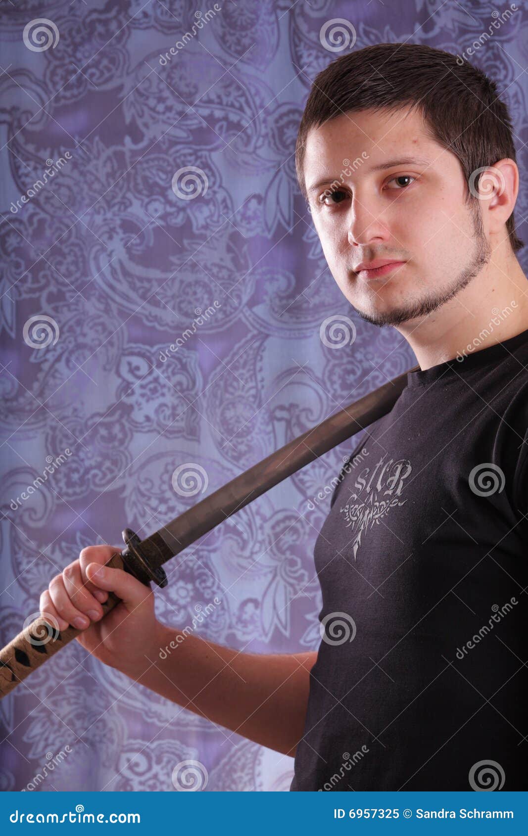 Man and katana stock image. Image of lighting, male, person - 6957325
