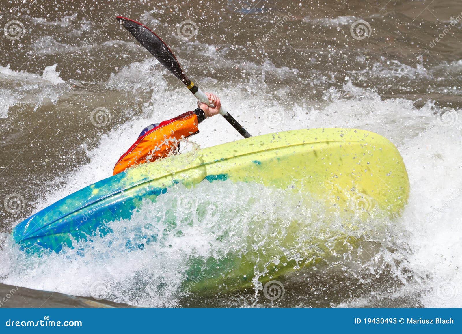 Man in kayak stock image. Image of expedition, kayak - 19430493