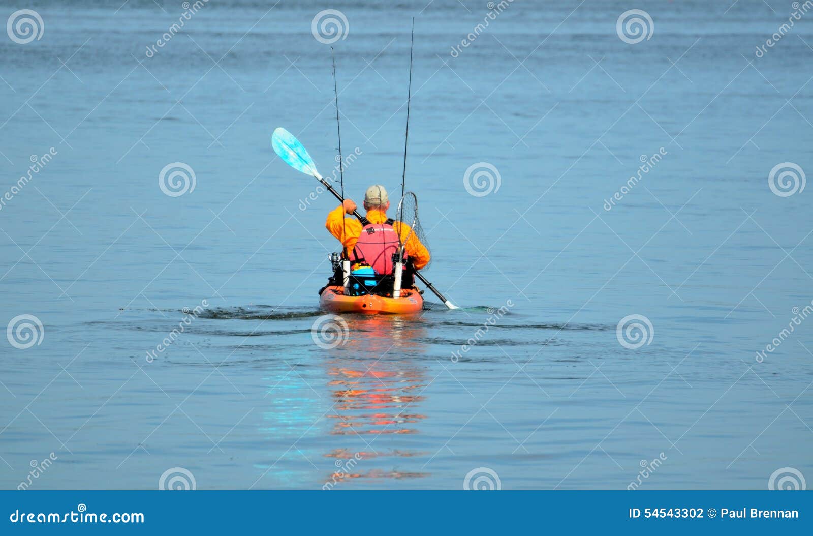 Man in kayak stock photo. Image of paddle, kayaking, back - 54543302