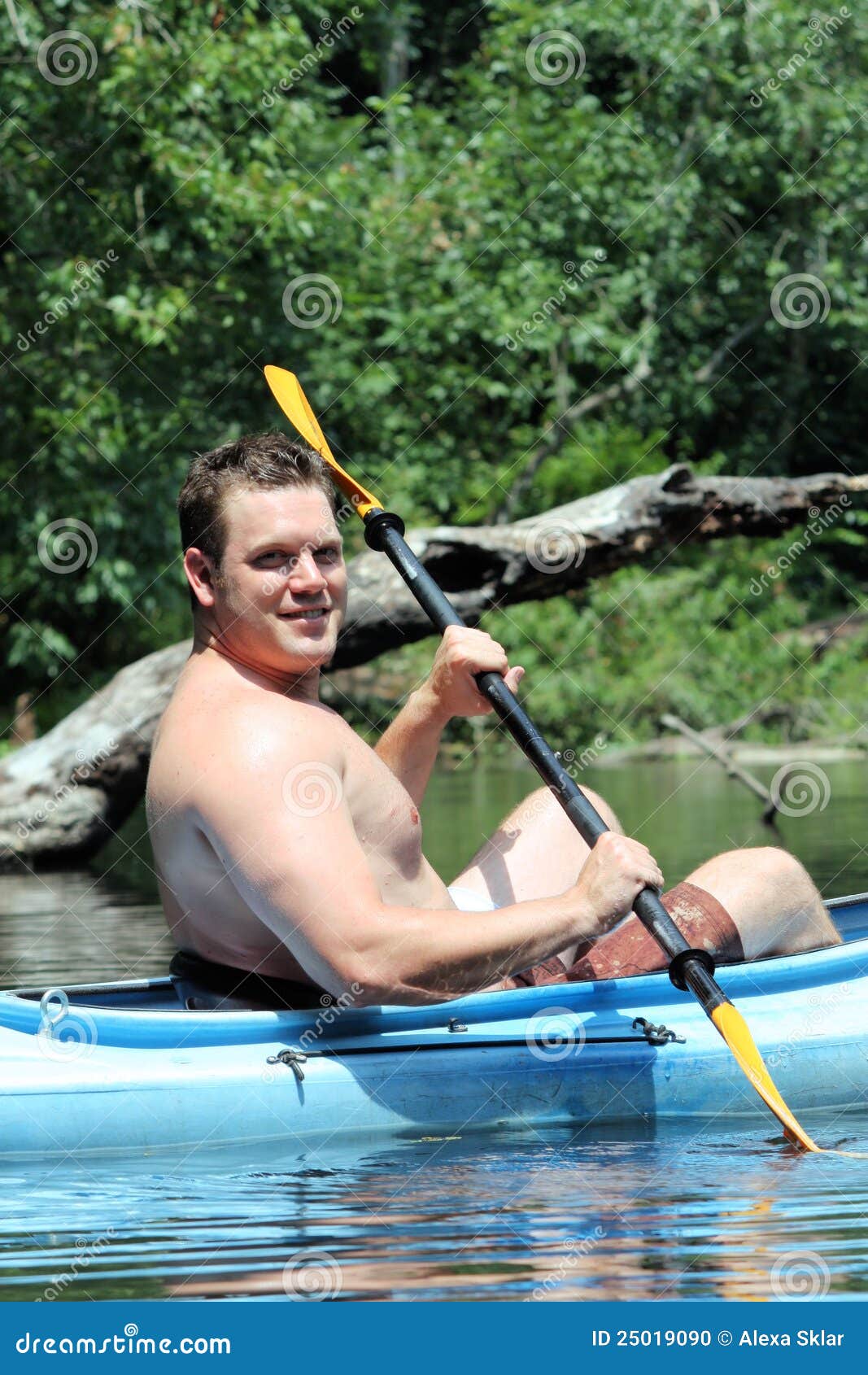 Man kayaking stock photo. Image of people, life, pond - 25019090