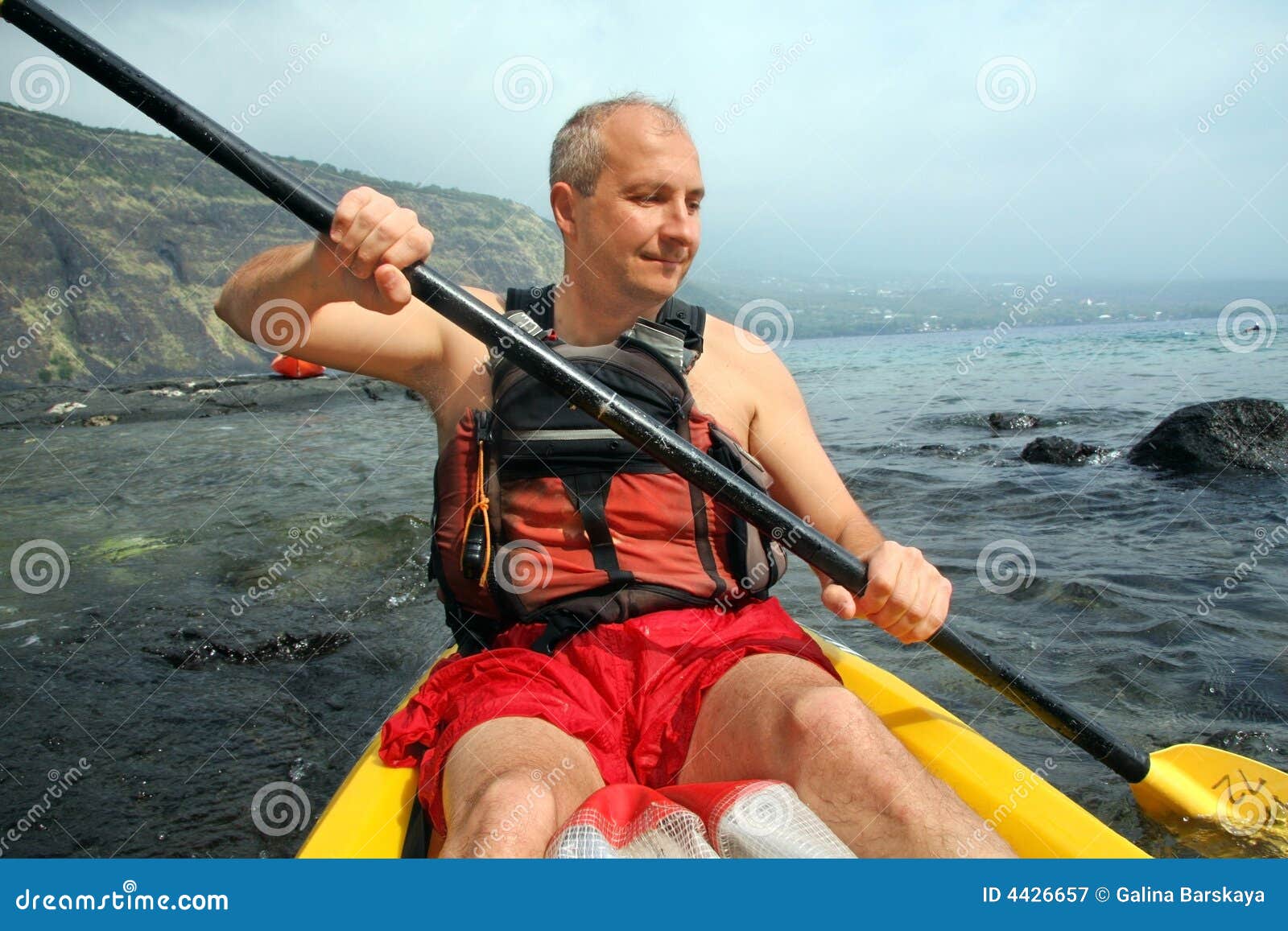 Man kayaking stock image. Image of blue, lifrstyle, adventure - 4426657