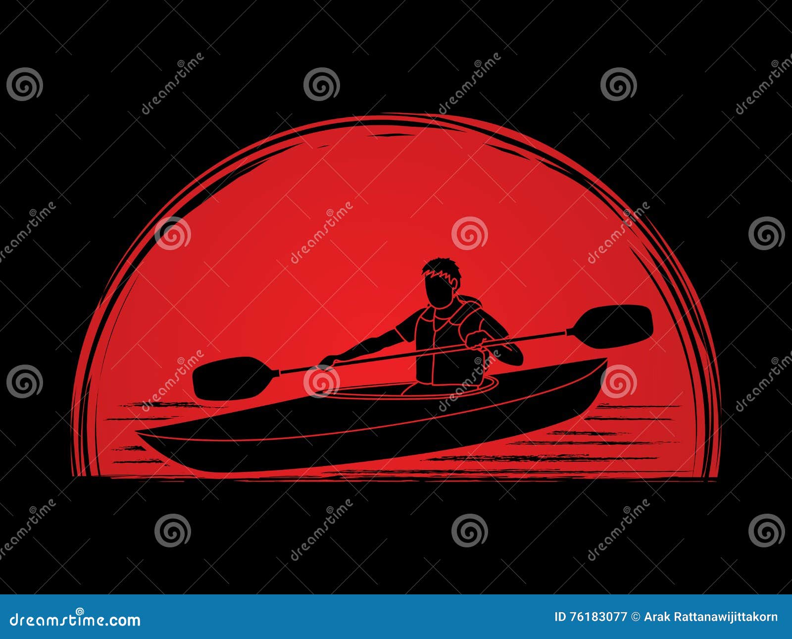 A man kayaking stock vector. Illustration of recreation - 76183077