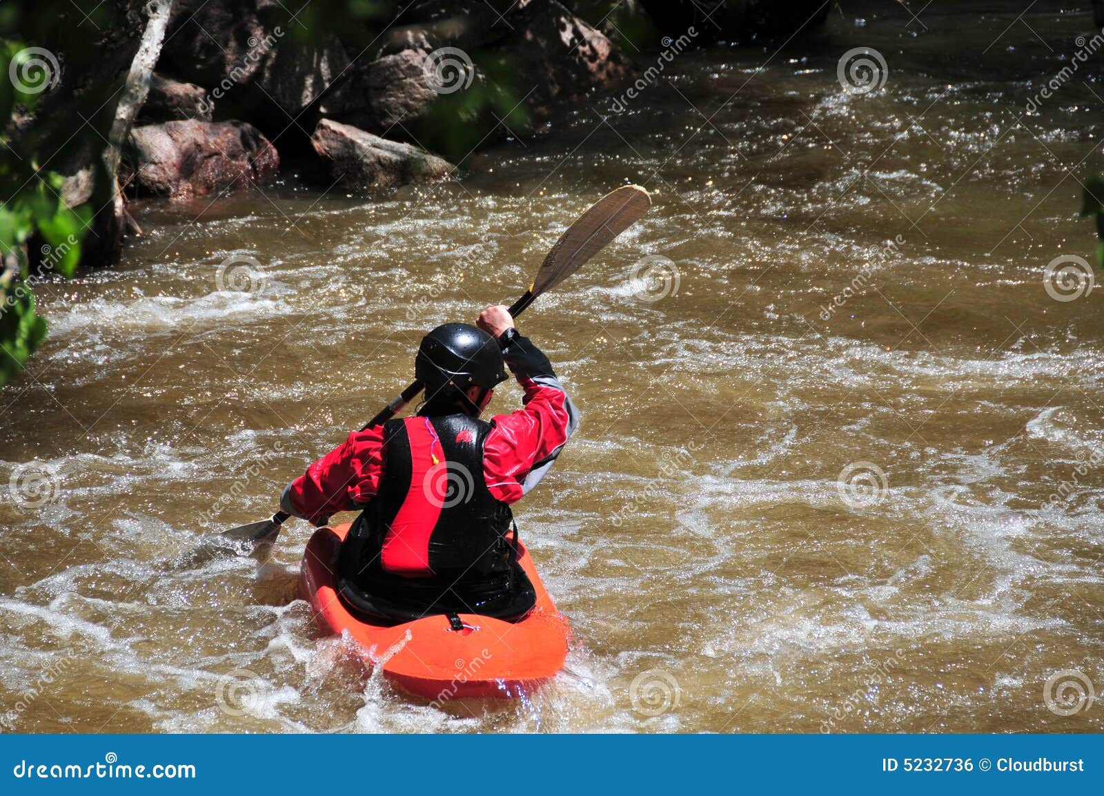 Man kayaking in rapids stock photo. Image of boating, recreation - 5232736