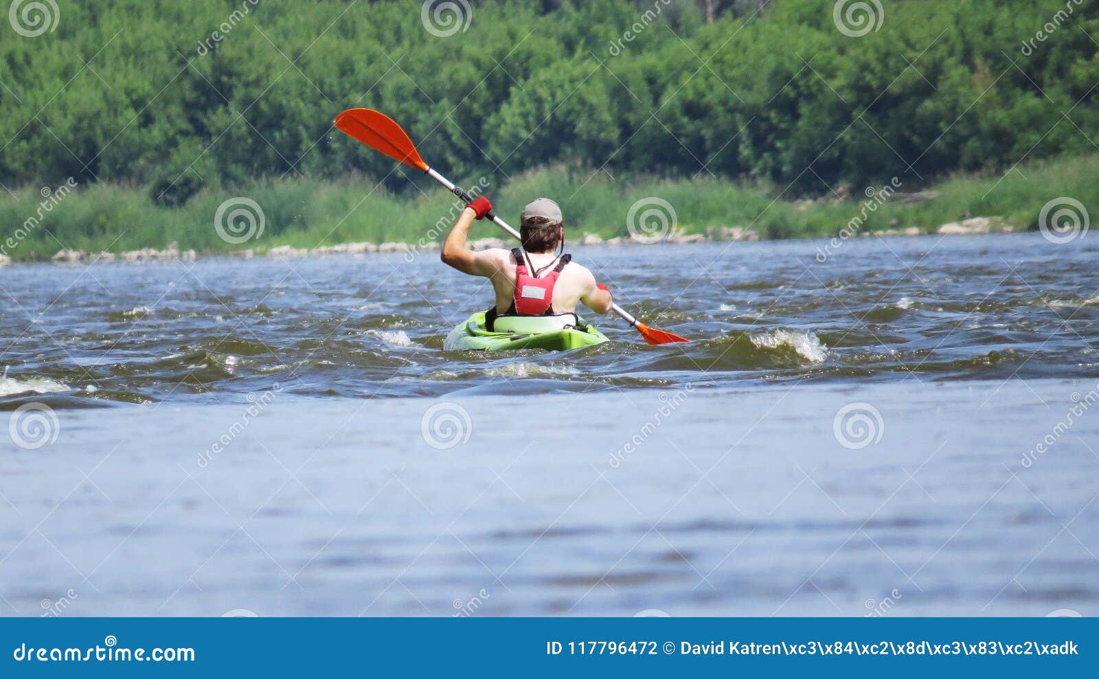 Man Kayaking on River at Sun Editorial Photography - Image of nature ...