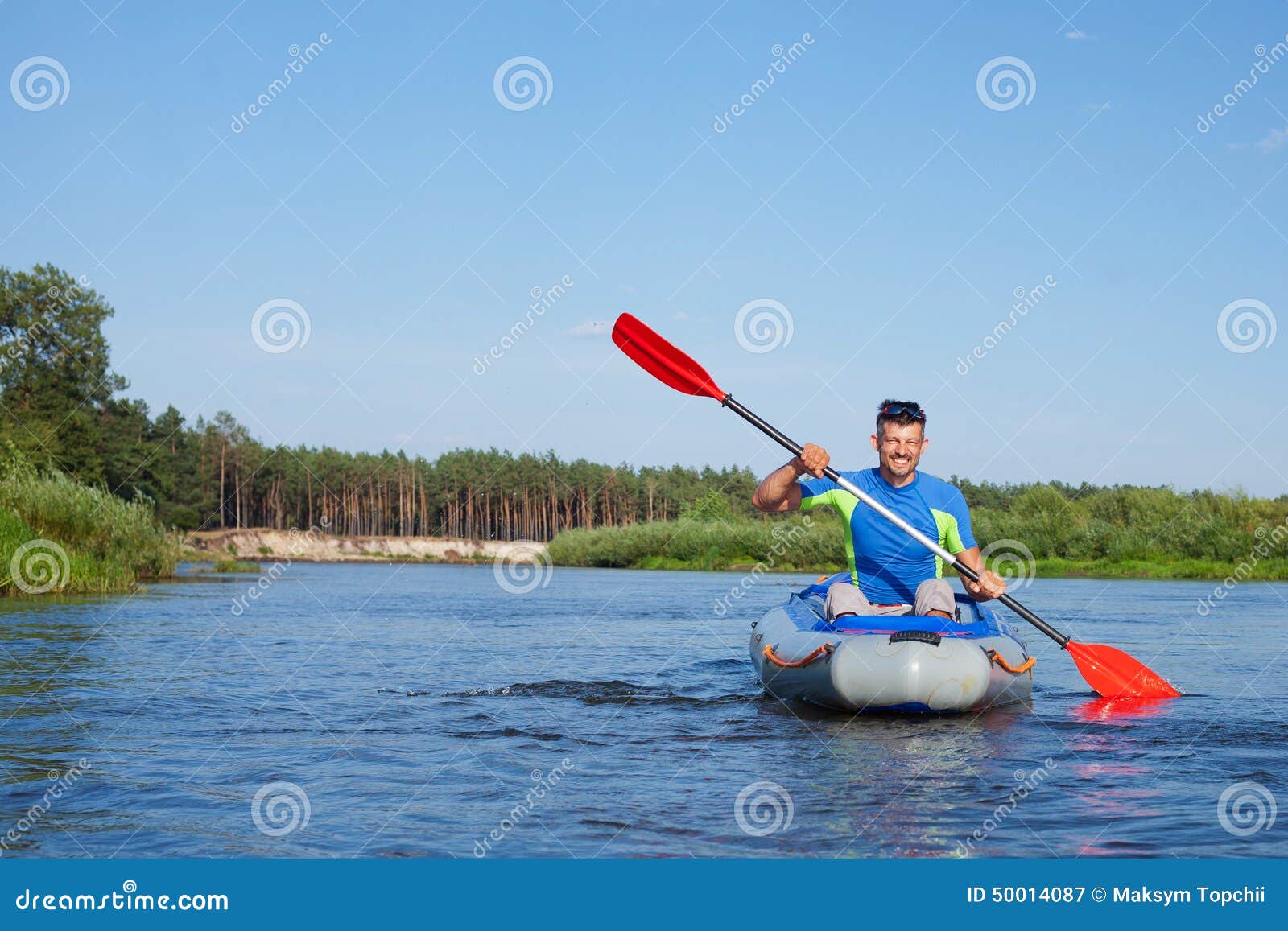 Man kayaking stock image. Image of nature, adventure - 50014087