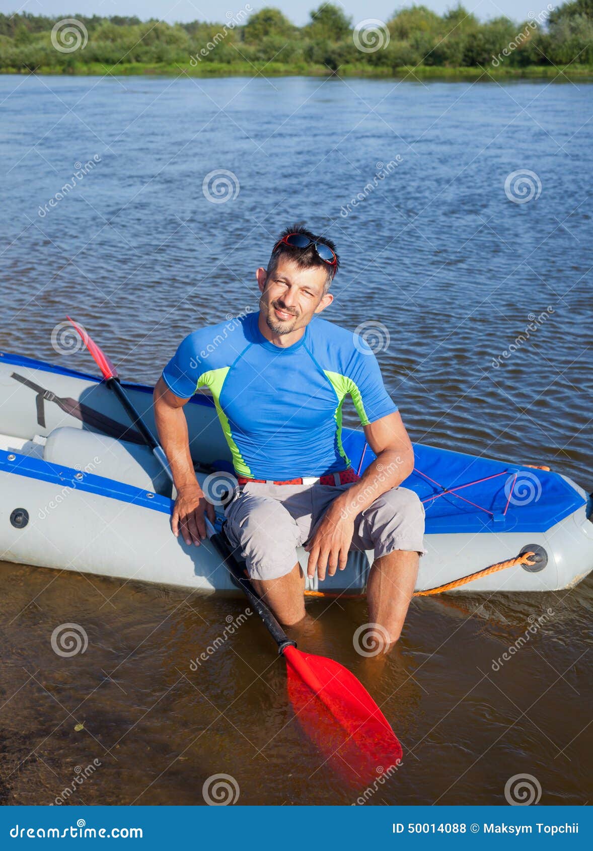 Man kayaking stock photo. Image of kayak, leisure, helmet - 50014088