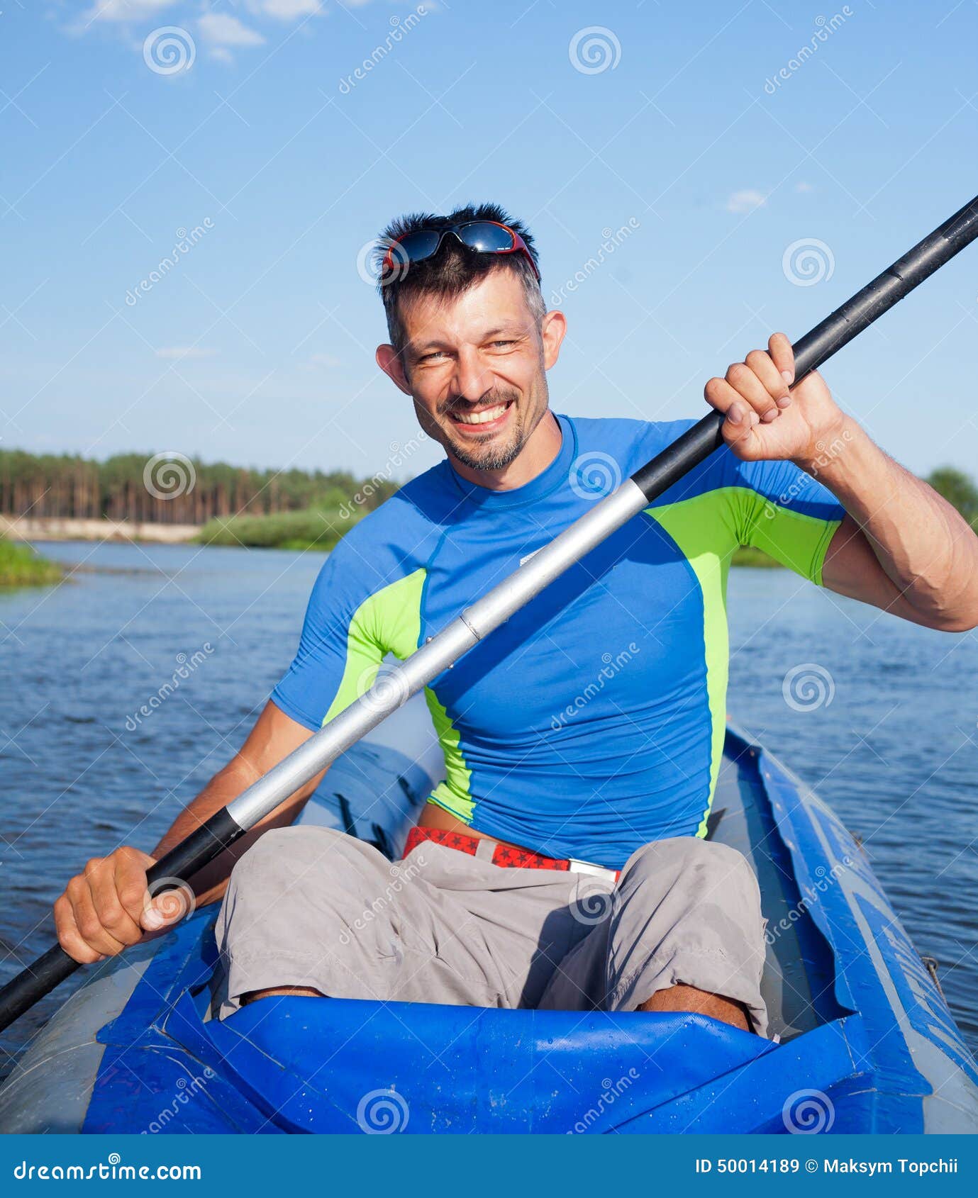Man kayaking stock image. Image of environment, calm - 50014189
