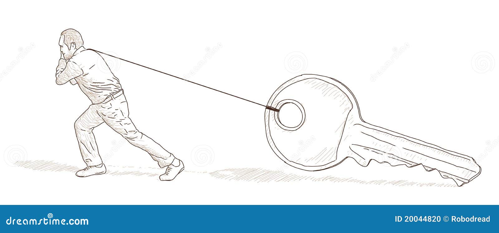 Man and key stock vector. Illustration of pull, mortgage - 20044820