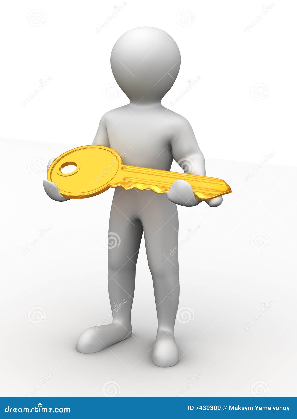 Man with key stock illustration. Illustration of opening - 7439309