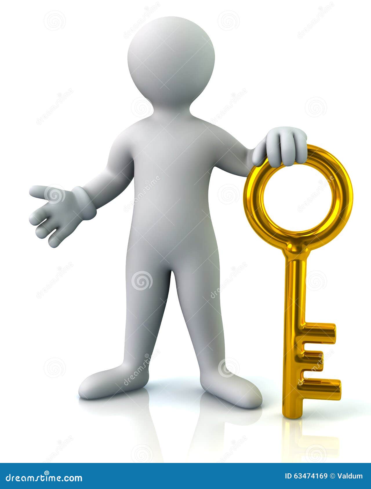 Man and key stock illustration. Illustration of secure - 63474169