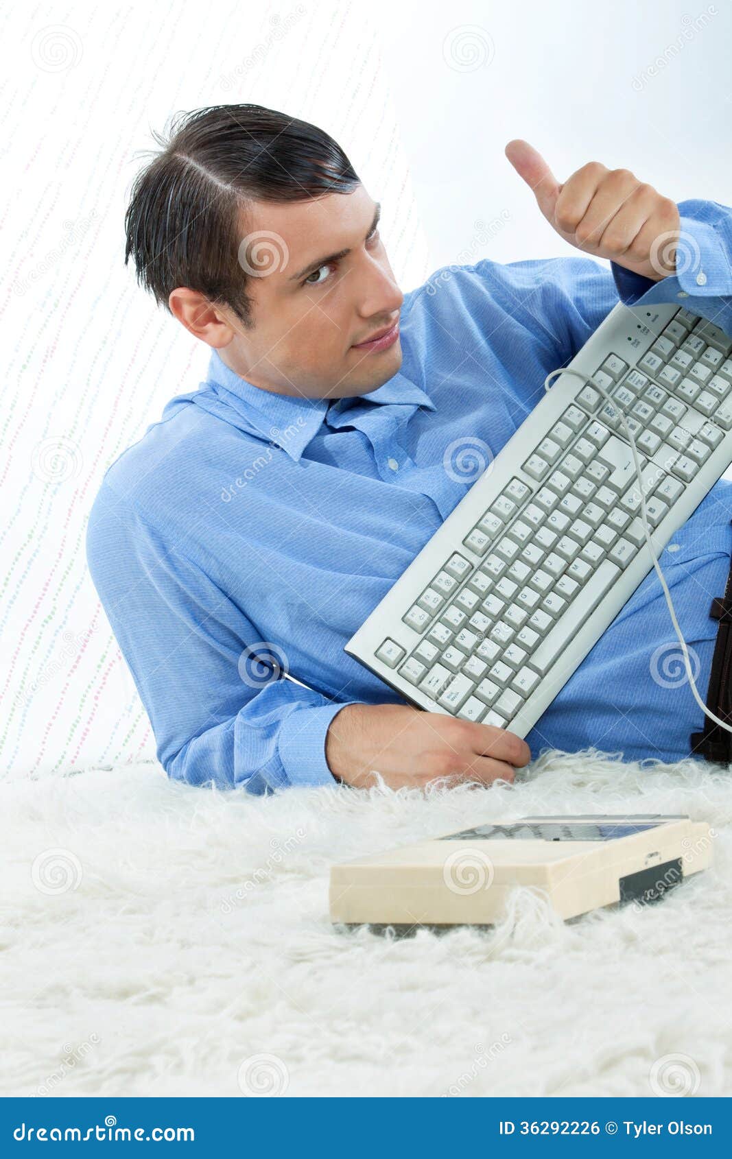 Man with Keyboard stock photo. Image of adult, hand, recording - 36292226
