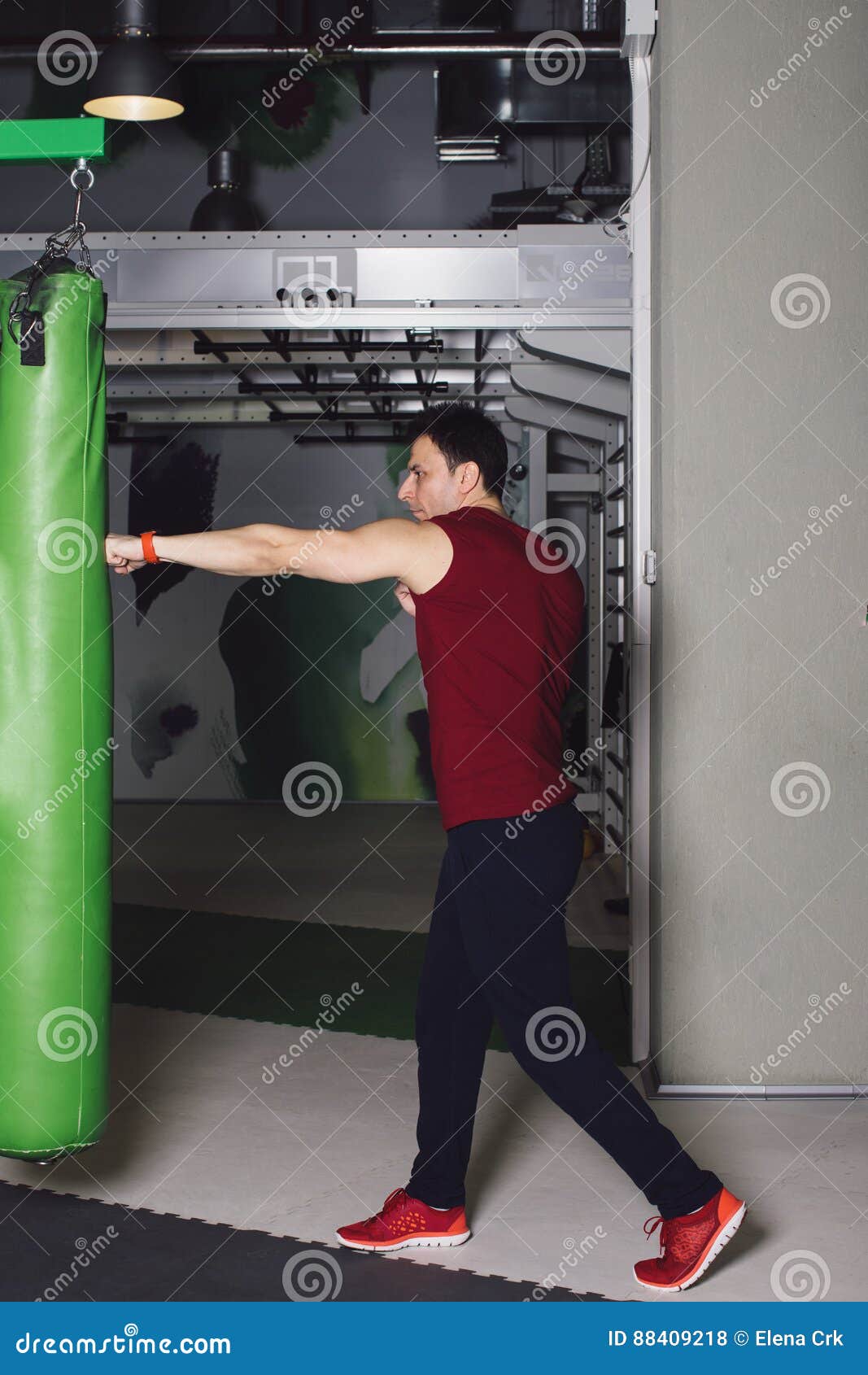 Man kickboxing at the gym stock photo. Image of masculine - 88409218