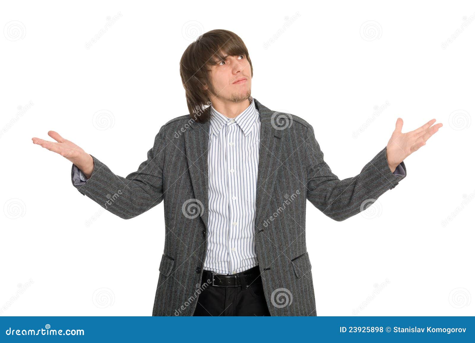 Man with a Kind of Uncomprehending Stock Photo - Image of business ...