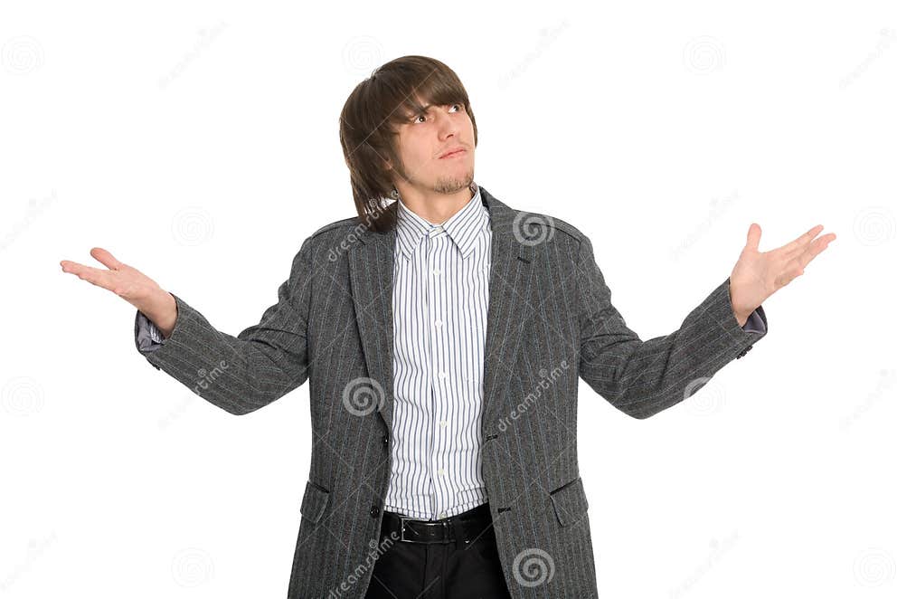 Man with a Kind of Uncomprehending Stock Photo - Image of business ...