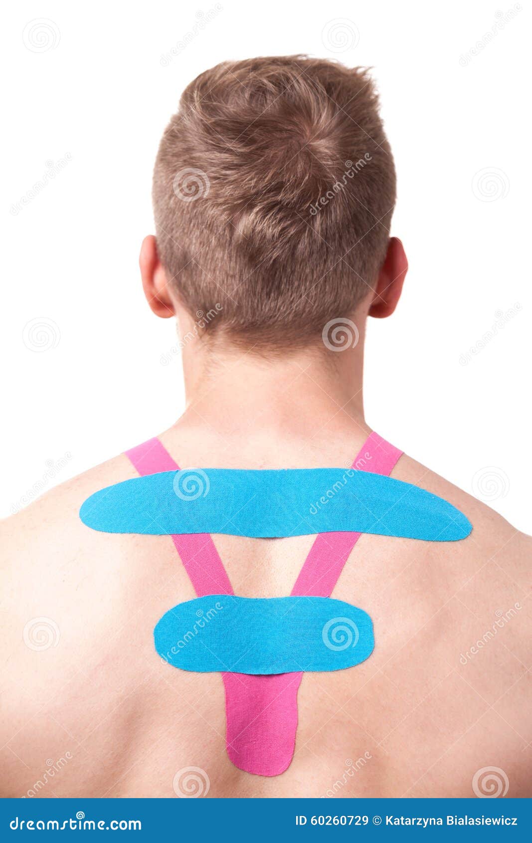 Man with kinesio tape stock image. Image of bones, physiotherapist ...