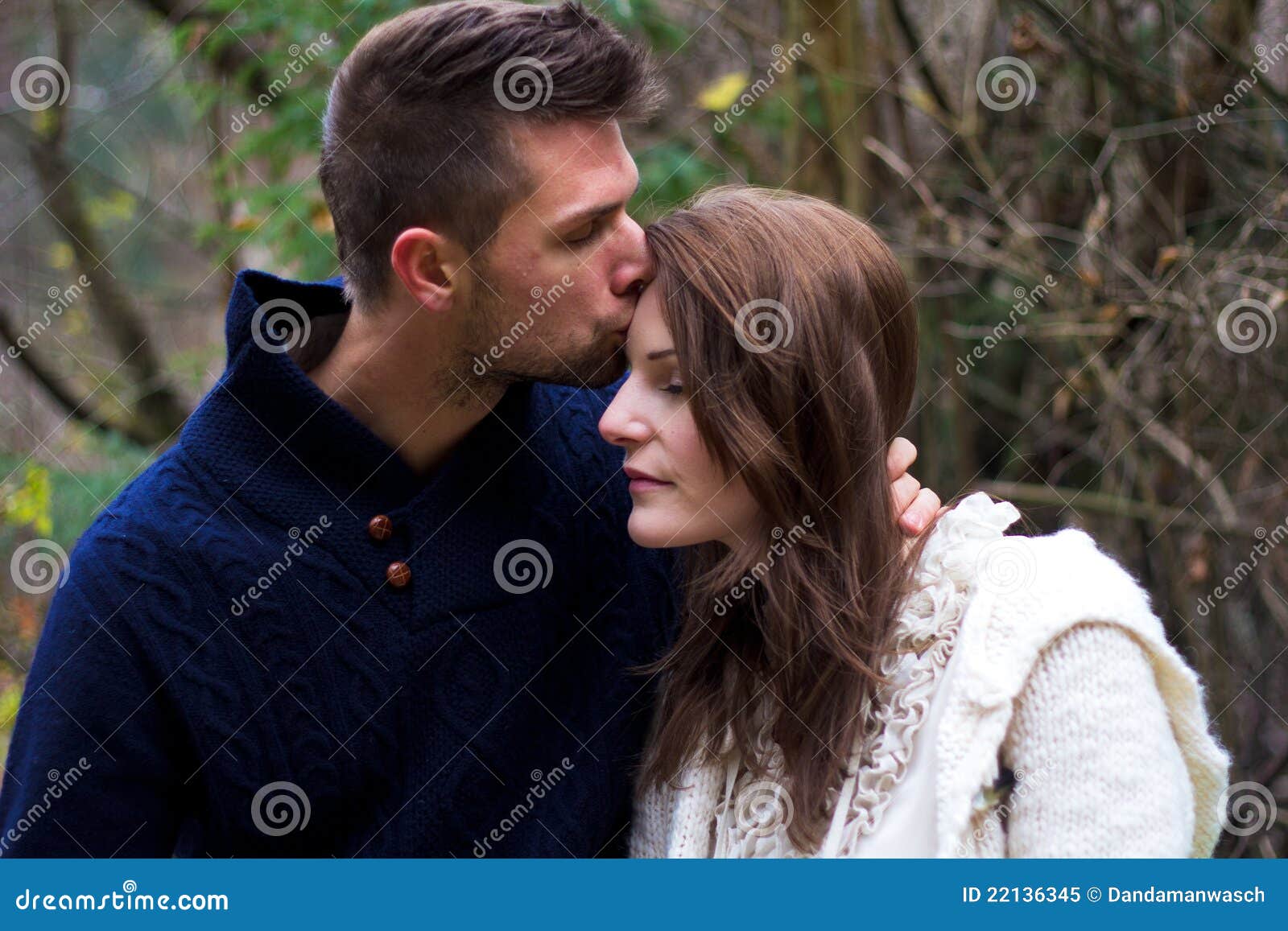 Man Kissing Woman on the Cheek Stock Image - Image of boyfriend ...