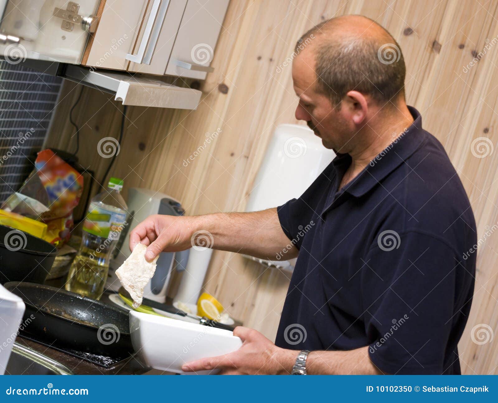 Man in kitchen stock photo. Image of metal, look, focused - 10102350